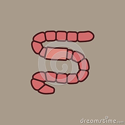 Worm Vector Concept Red Icon - Roundworm Creative Sign | CartoonDealer ...