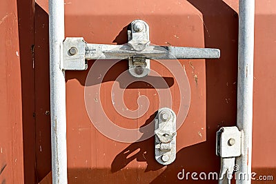 A Worn Intermodal Container Door Locking System Royalty-Free Stock ...