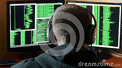 Worried And Angry Hacker Is Upset And Stressed. Criminal Hacker ...