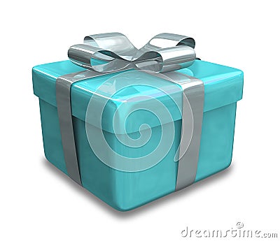 Wrapped Light Blue Gift 3D Royalty Free Stock Photography - Image: 2999557