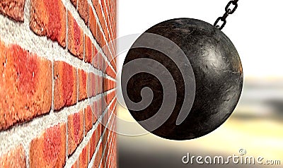 Wrecking Ball Hitting Wall Stock Photos - Image: 36813963