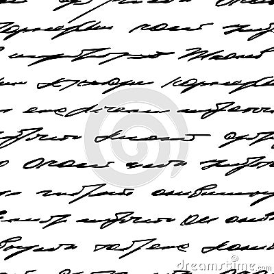 Write Text. Old Handwritten Seamless Pattern. Vintage Scrawl Background ...