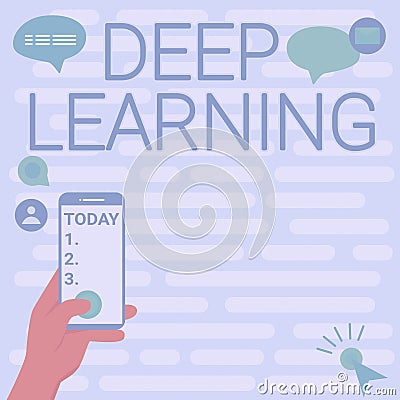 Writing Displaying Text Deep Learning. Business Concept Hierarchical ...