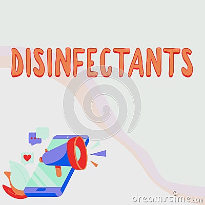 Writing Displaying Text Disinfectants. Internet Concept Chemical That ...