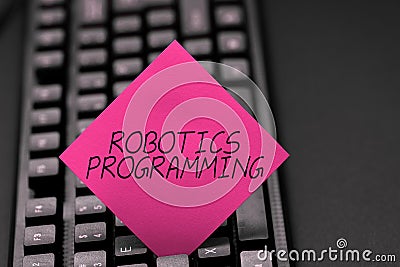 Writing Displaying Text Robotics Programming. Business Showcase Software That Used To Perform ...