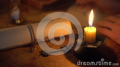 Writing Letter in Candlelight Stock Video - Video of candlelight ...
