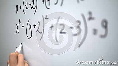 Writing Math Equation on Whiteboard, Mathematic Exercises, School ...