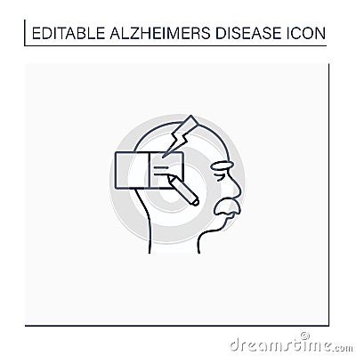 Writing Problems Line Icon Vector Illustration | CartoonDealer.com ...