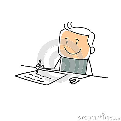 Writing Stick Figure Illustration Vector | CartoonDealer.com #288568389