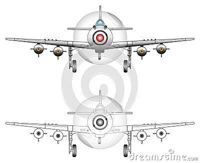 WW2 Fighter Plane Vector Art | CartoonDealer.com #3104908