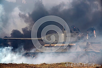 WWII Tank, Some Smoke. Stock Photography - Image: 2149842