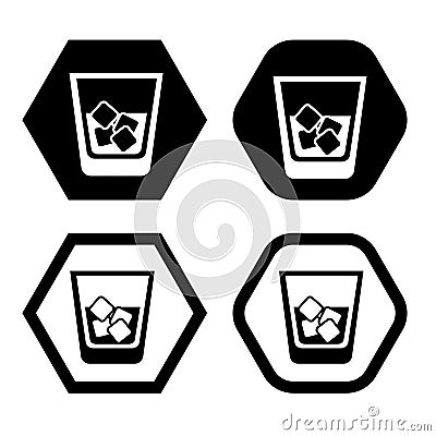 Ice Cubes In A Glass Icon. Ice Cubes Vector Illustration. Glass Icon ...
