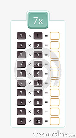 7x Multiplication For Practice, Multiplication Table Without Answers ...