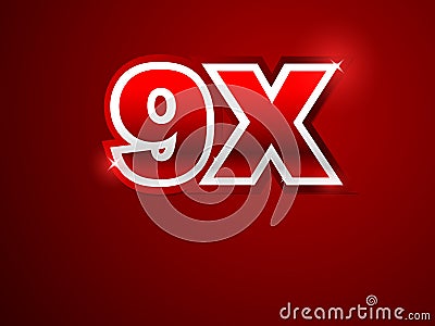 9x Sign In Red Background Vector Illustration | CartoonDealer.com ...