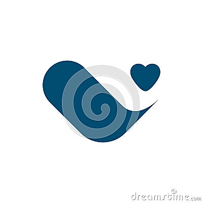 Blue Heart Shape Series, Love Heart Shape Logo. Royalty-Free Stock ...