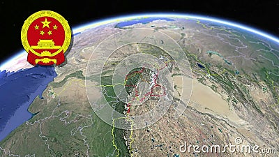 Xinjiang - Physical Map of the Globe Animation Map Stock Video - Video ...