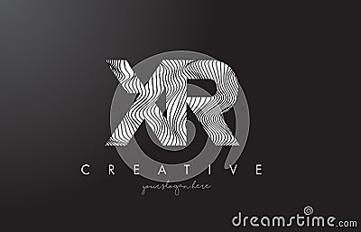 XR X R Letter Logo With Zebra Lines Texture Design Vector ...