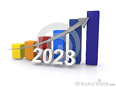 Year 2023 With Graph Chart On White Royalty-Free Stock Photography ...