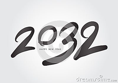 2032 Year, Happy New Year 2032 Vector, 2032 Number Design Vector ...
