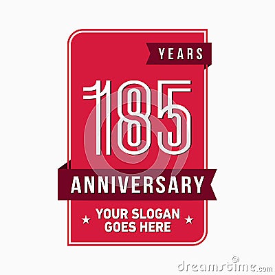 185 Years Celebrating Anniversary Design Template. 185th Logo. Vector ...