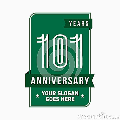 101 Years Celebrating Anniversary Design Template. 101st Logo. Vector ...