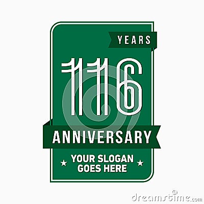 116 Years Celebrating Anniversary Design Template. 116th Logo. Vector ...