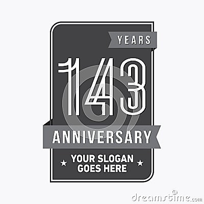 143 Years Celebrating Anniversary Design Template. 143rd Logo. Vector ...