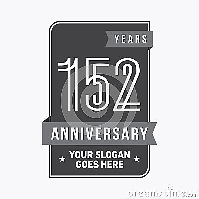 152 Years Celebrating Anniversary Design Template. 152nd Logo. Vector ...