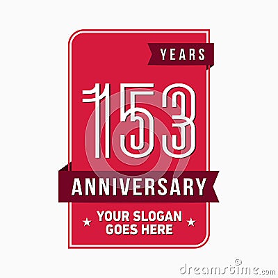 153 Years Celebrating Anniversary Design Template. 153rd Logo. Vector ...