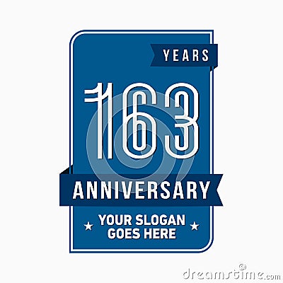 163 Years Celebrating Anniversary Design Template. 163rd Logo. Vector ...