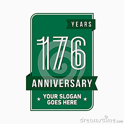 176 Years Celebrating Anniversary Design Template. 176th Logo. Vector ...