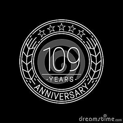 109 Years Anniversary Celebration Logo Template. 109th Line Art Vector ...
