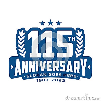 115 Years Anniversary Logo Design Template. 115th Anniversary ...
