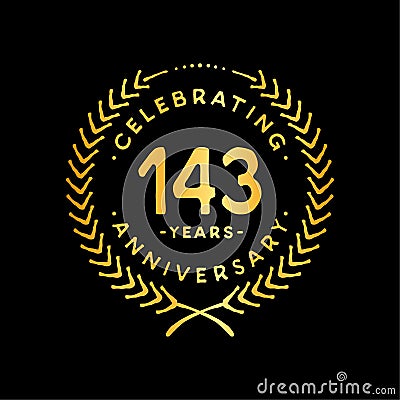 143 Years Design Template. 143rd Vector And Illustration ...