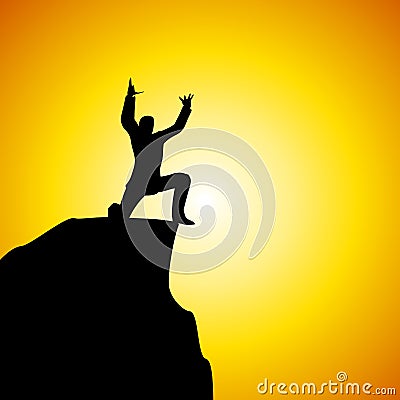 Yelling At God From Mountain Stock Photography - Image: 4232692