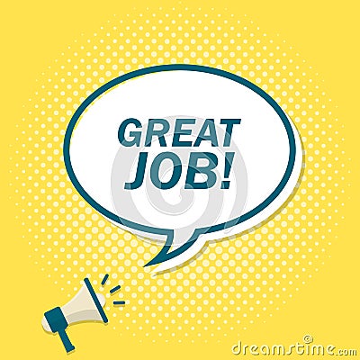 Yellow Background With Megaphone Announcing Text In Speech Bubble ...