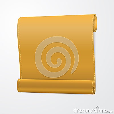 Yellow, Curved, Realistic Paper Scroll. Cartoon Vector | CartoonDealer ...