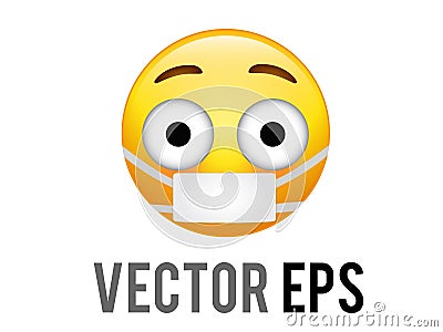 Yellow Embarrassed Face Icon With Flushed Red Cheeks And Mask Cartoon ...