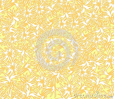 Yellow Floral Wallpaper Stock Images - Image: 16040584