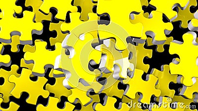 Yellow Jigsaw Puzzle on Black Background Stock Video - Video of parts ...