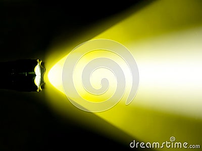 Yellow Light Of The Torch In The Dark Stock Photo - Image: 60314342