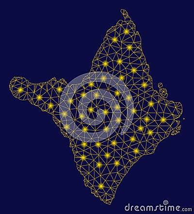 Yellow Mesh 2D Amapa State Map With Flare Spots Cartoon Vector ...