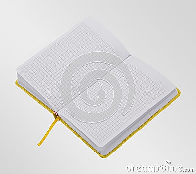 Yellow Open Notebook, Isolated On White Background Stock Image ...