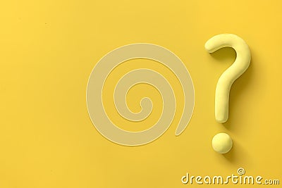 Yellow Question Mark On Orange Background. 3d Model, Mock-up Of ...