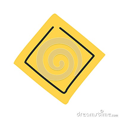 Yellow Rhombus Hand Drawn Sign Vector Illustration | CartoonDealer.com ...