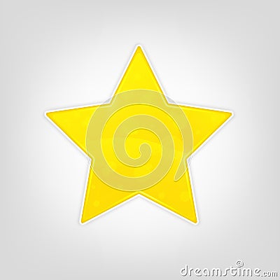 Yellow Shining Star. Vector Illustration With Falling Shadow On ...
