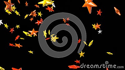 Yellow Star Objects on Black Background. Stock Video - Video of object ...