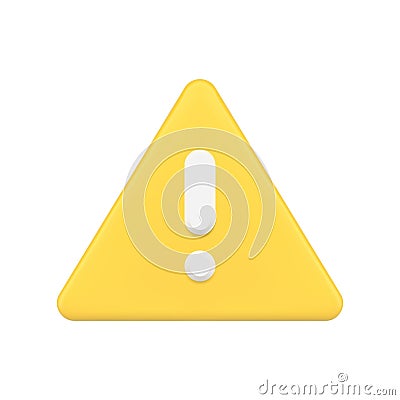 Yellow Triangle Button With Exclamation Point 3d Simple Icon Vector ...