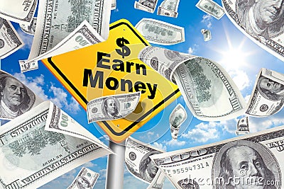 Yellow Warning Sign Earn Money, Make Money Stock Images - Image: 23764894