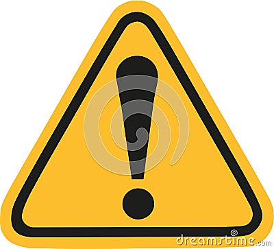 Yellow Warning Sign With Exclamation Mark Cartoon Vector ...